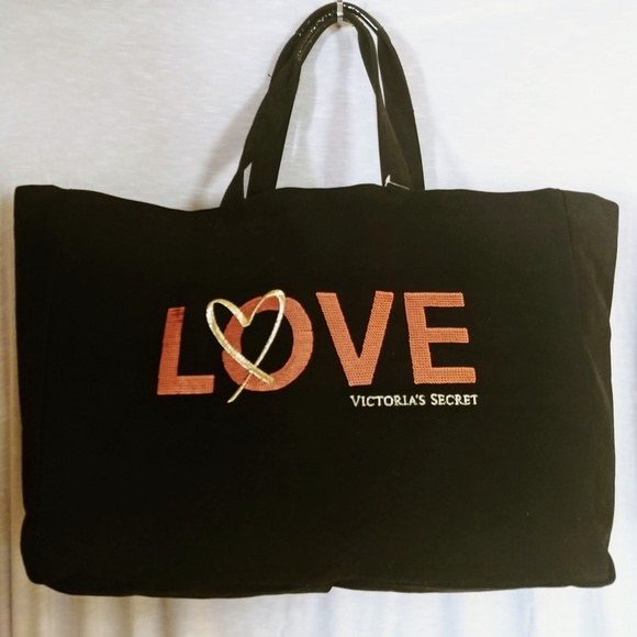 Victoria's Secret | Bags | Victorias Secret Limited Edition Black Tote ...